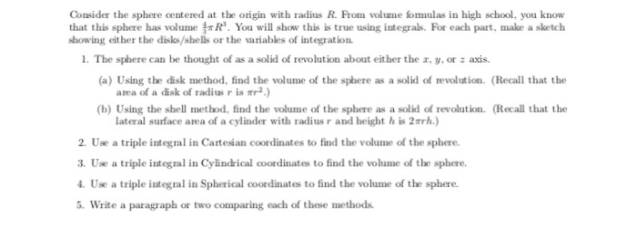 Solved Consider the sphere centered at the origin with | Chegg.com