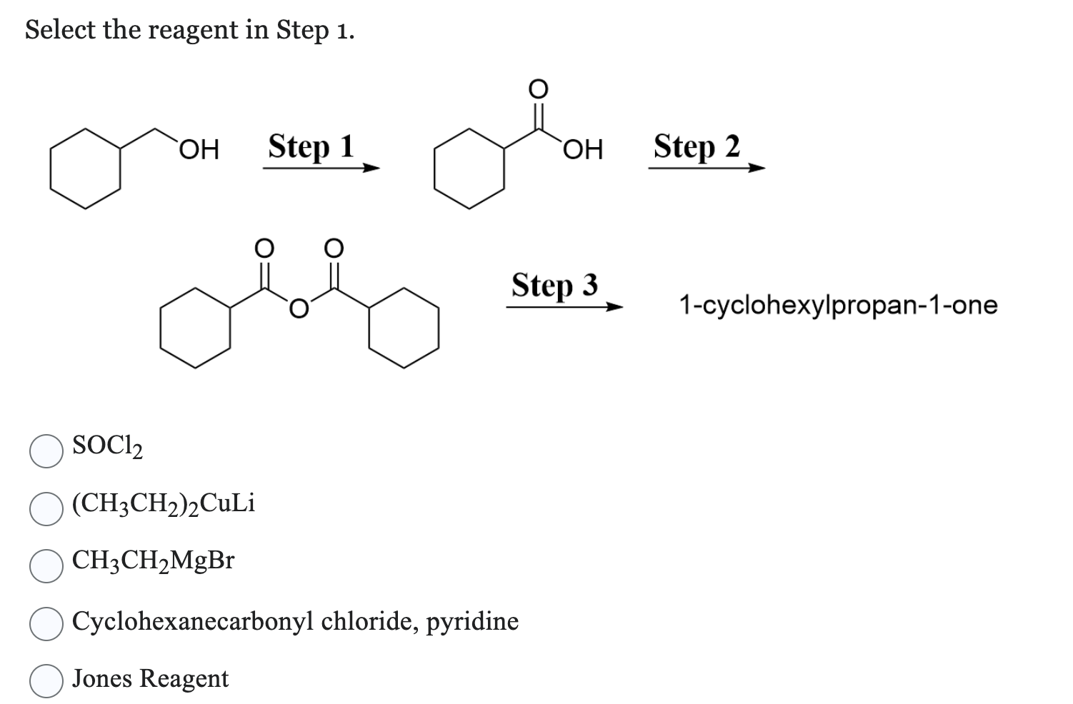 Solved Select the reagent in Step 1. Step 1 Step 2 | Chegg.com