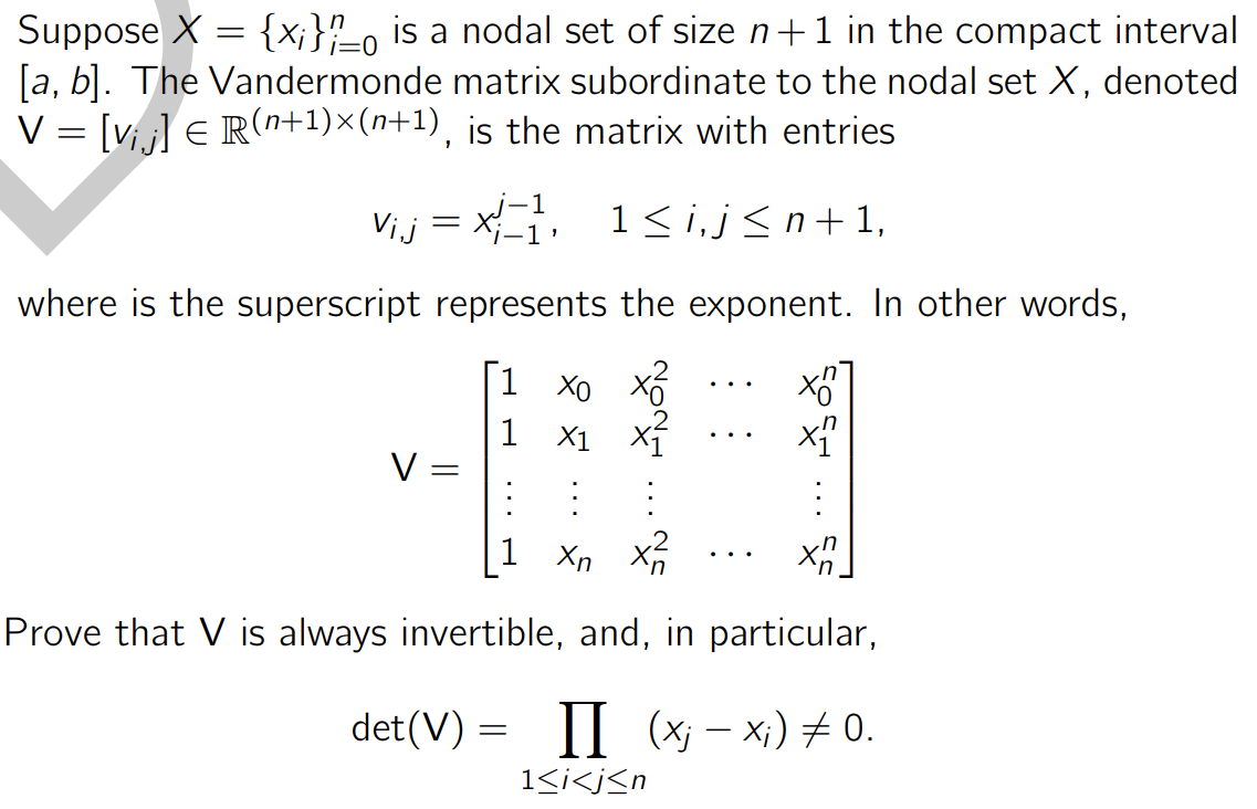 Suppose X={xi}i=0n is a nodal set of size n+1 in the | Chegg.com