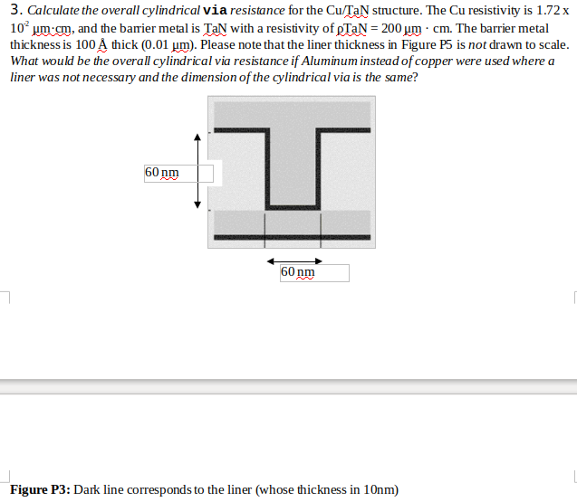 3. Calculate the overall cylindrical via resistance | Chegg.com