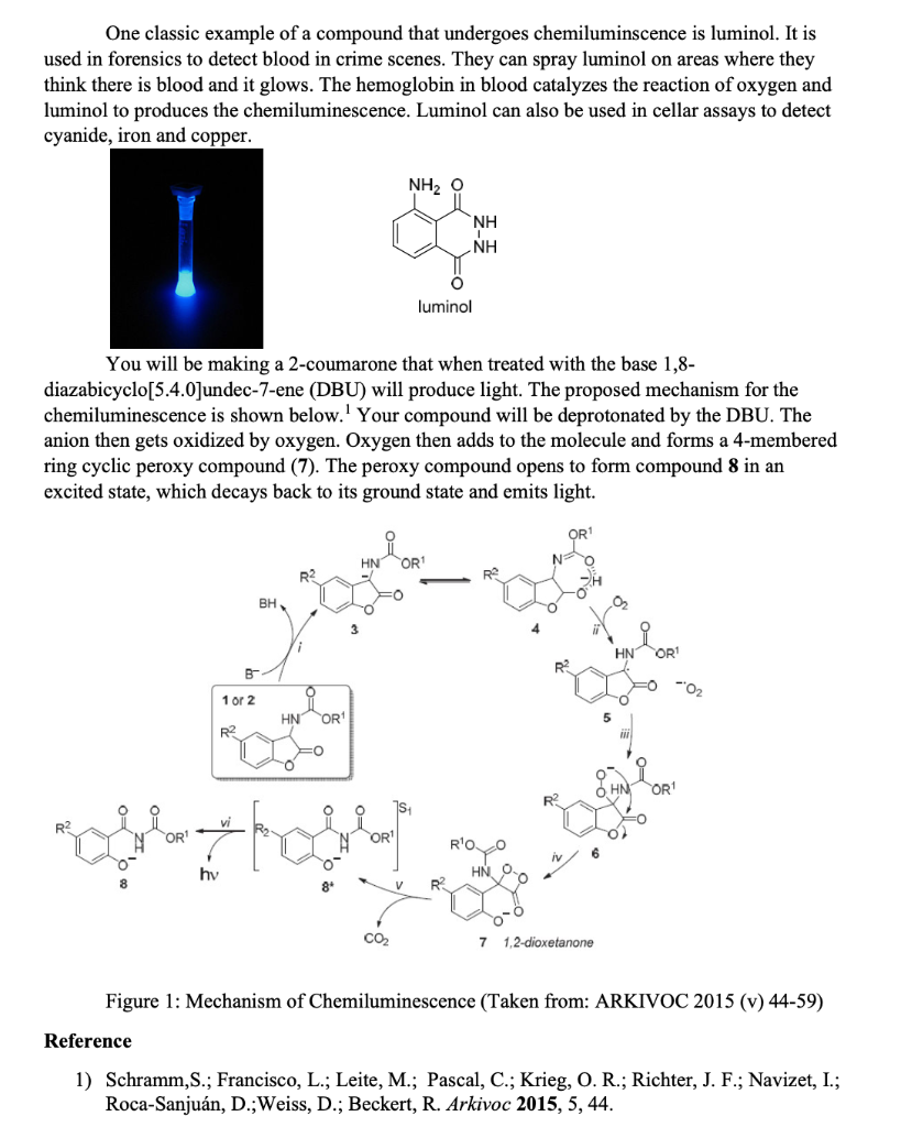 Experiment 6: Chemiluminescence In this experiment | Chegg.com