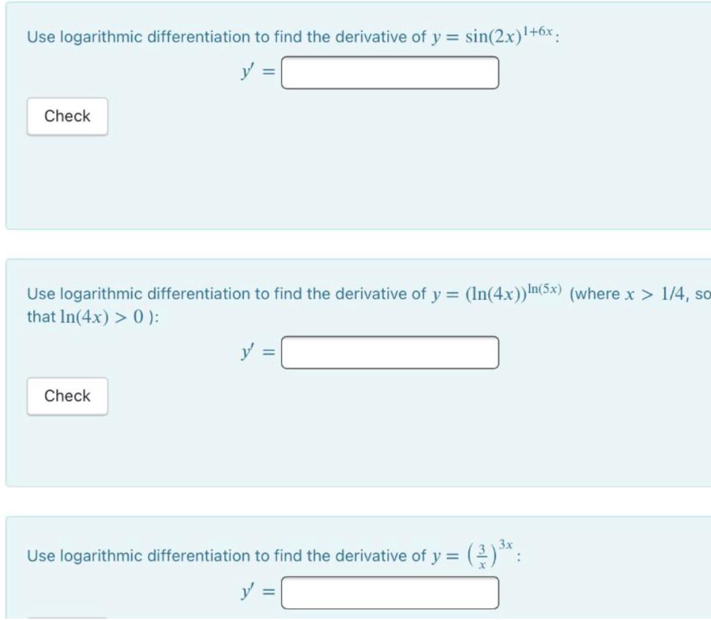 Solved Use logarithmic differentiation to find the | Chegg.com