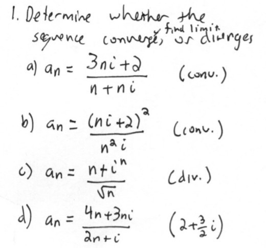Solved 1. Determine whether the sequence connege indringin | Chegg.com