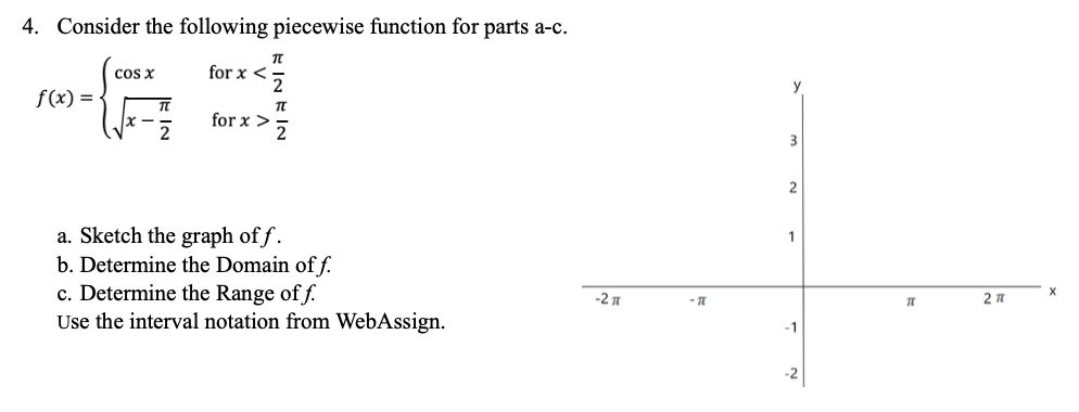 Solved Consider the following piecewise function for parts | Chegg.com