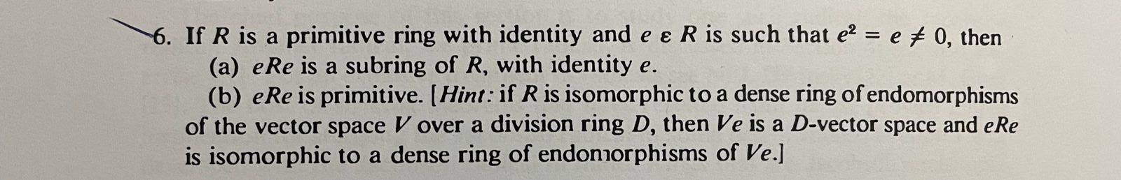 Solved If R is a primitive ring such that for all | Chegg.com