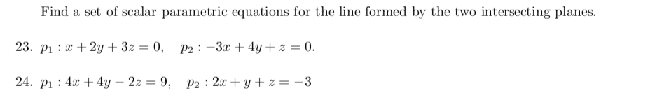 Solved Find a set of scalar parametric equations for the | Chegg.com