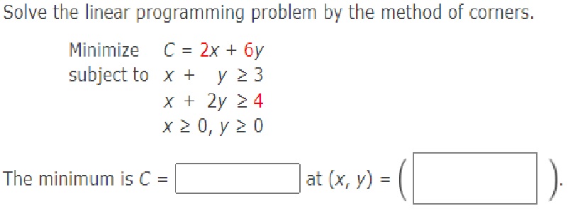 Solved Solve the linear programming problem by the method of | Chegg.com