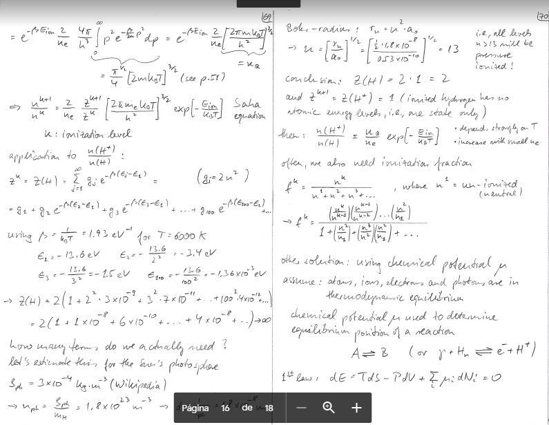 Using the Saha equation, calculate the ionization | Chegg.com