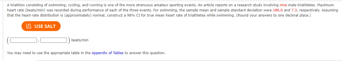 Solved A triathlon consisting of swimming, cycling, and | Chegg.com