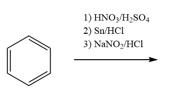 Solved 1) HNO3/H2SO4 2) Sn/HCl 3) NaNO2/HCl | Chegg.com