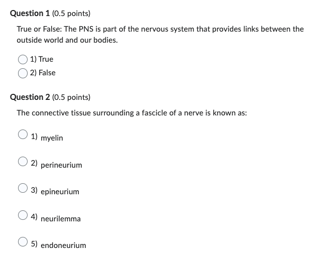Solved True or False: The PNS is part of the nervous system | Chegg.com