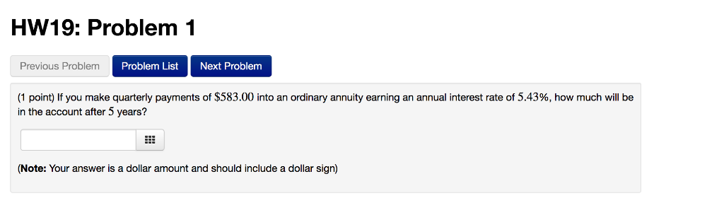 Solved HW19: Problem 1 Previous Problem Problem List Next | Chegg.com