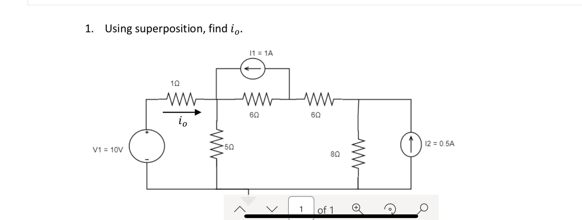 Solved 1. Using superposition, find io. | Chegg.com