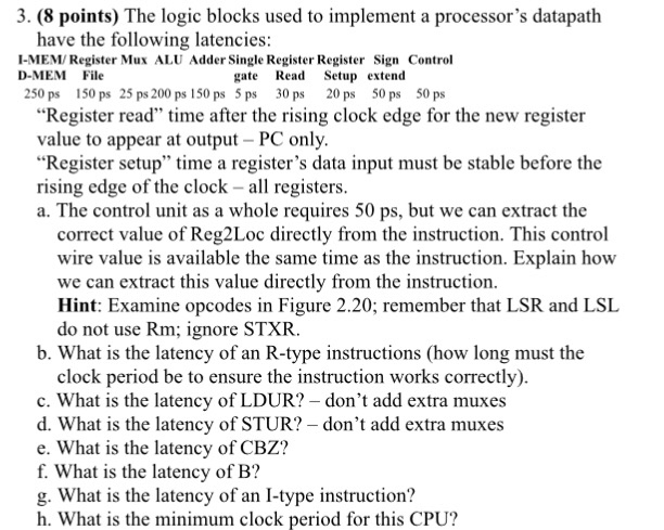 3. (8 points) The logic blocks used to implement a | Chegg.com