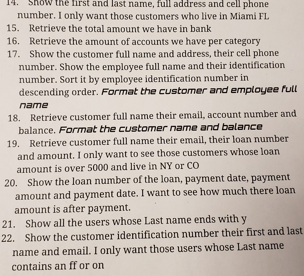 Solved Show the first and last name, full address and cell | Chegg.com