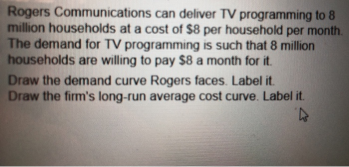 Solved Rogers Communications can deliver TV programming to 8 | Chegg.com