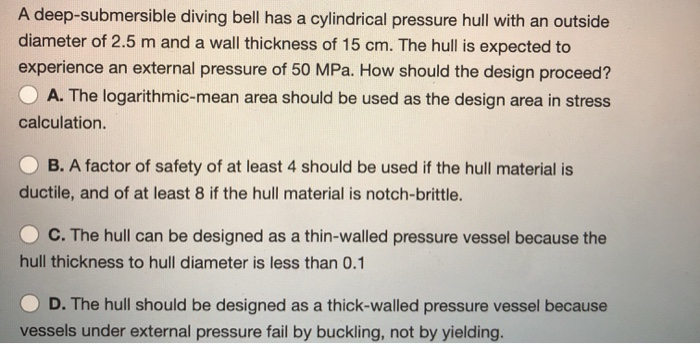 Solved A deep-submersible diving bell has a cylindrical | Chegg.com