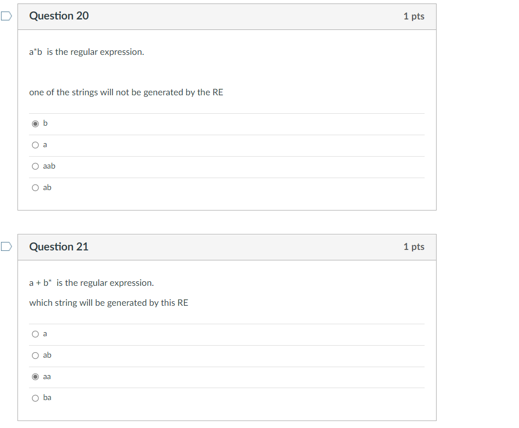 Solved a∗b is the regular expression. one of the strings | Chegg.com