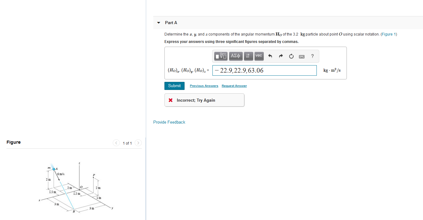 Solved Part A Determine the z, y, and z components of the | Chegg.com