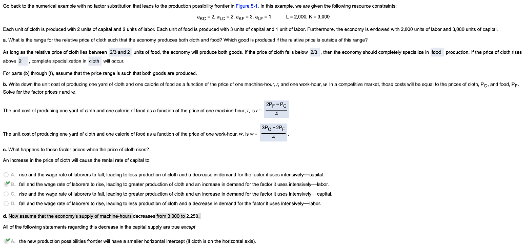 Solved Go back to the numerical example with no factor | Chegg.com