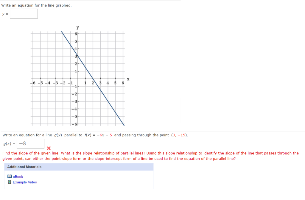 Solved Write an equation for the line graphed. y= Write an | Chegg.com