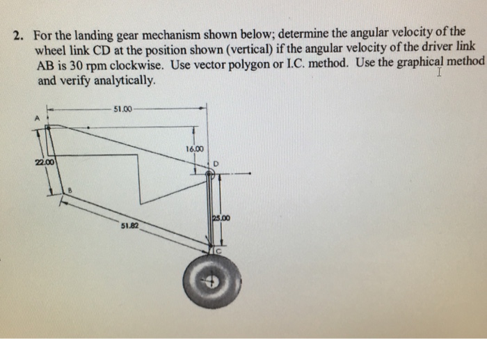 Solved For the landing gear mechanism shown below; determine | Chegg.com