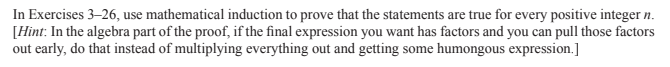 Solved In Exercises 3-26, use mathematical induction to | Chegg.com