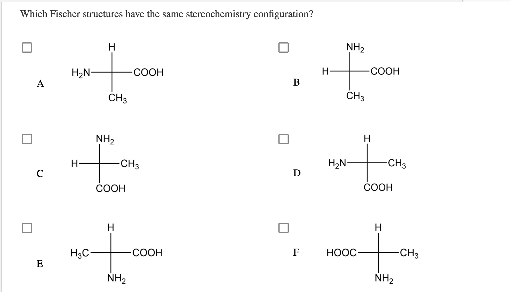 Solved Alanine is shown as a Fischer projection. COOH H -NH2 | Chegg.com