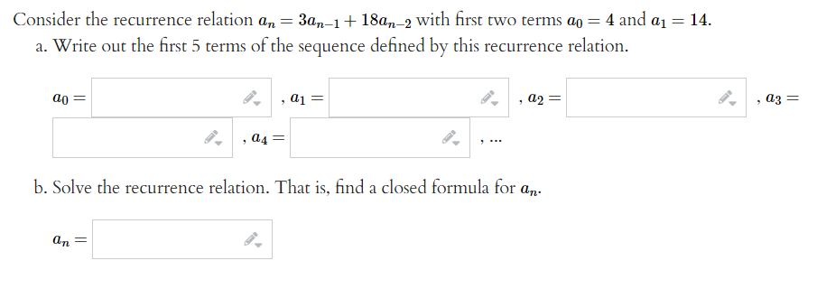 Solved Consider the recurrence relation an=3an-1+18an-2 | Chegg.com