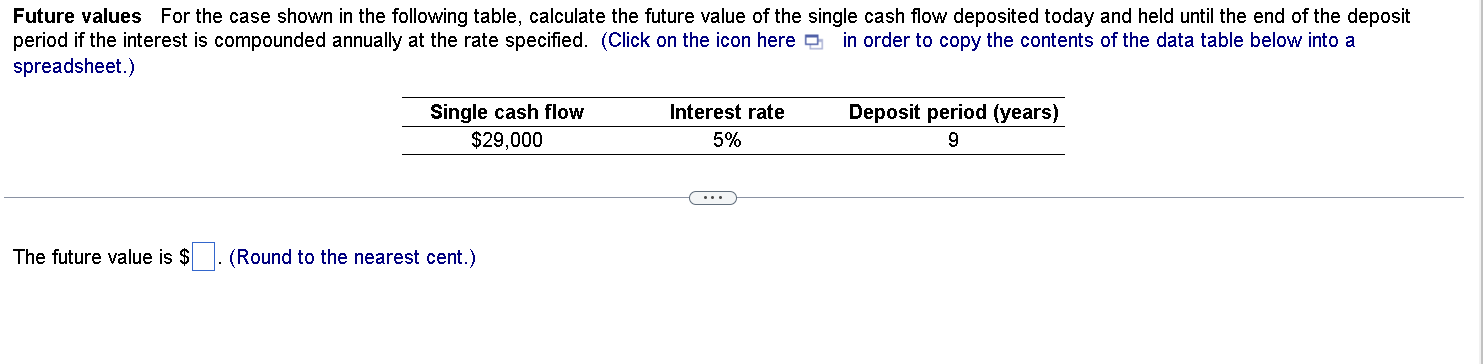 Solved Future values For the case shown in the following | Chegg.com