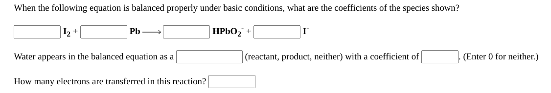 Solved When the following equation is balanced properly | Chegg.com