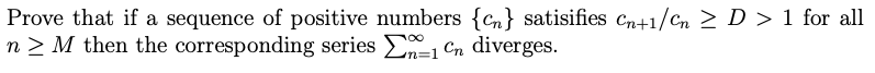 Solved Prove that if a sequence of positive numbers {cn} | Chegg.com
