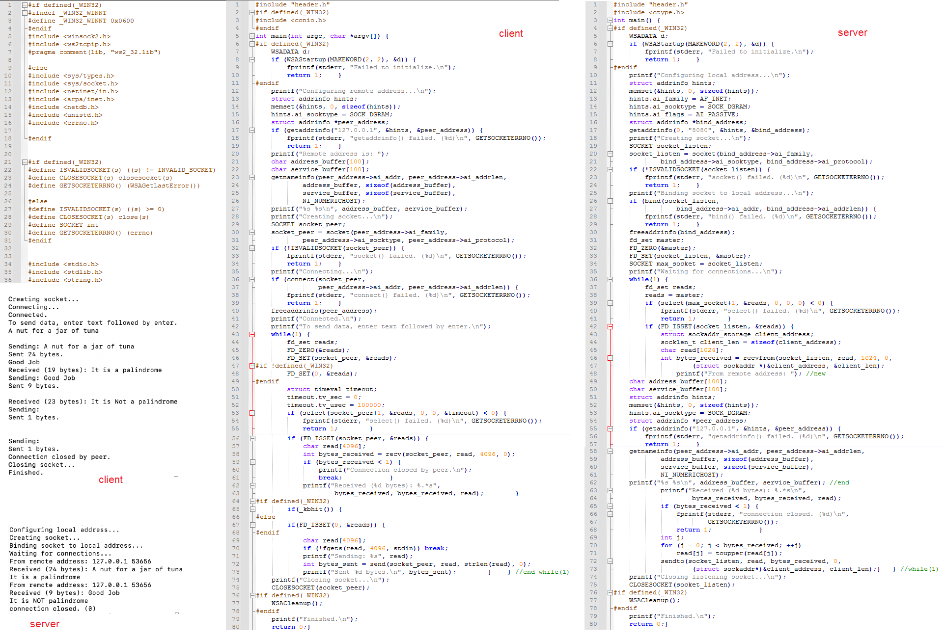 Solved Write a UDP server that knows Palindrome in C | Chegg.com