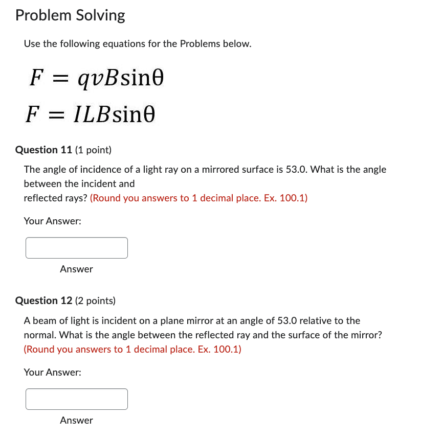 Use the following equations for the Problems below. | Chegg.com