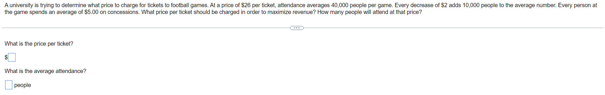 Solved What is the price per ticket? What is the average | Chegg.com