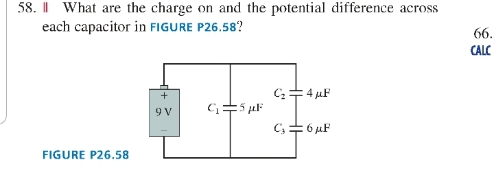 Solved 58. I What are the charge on and the potential | Chegg.com