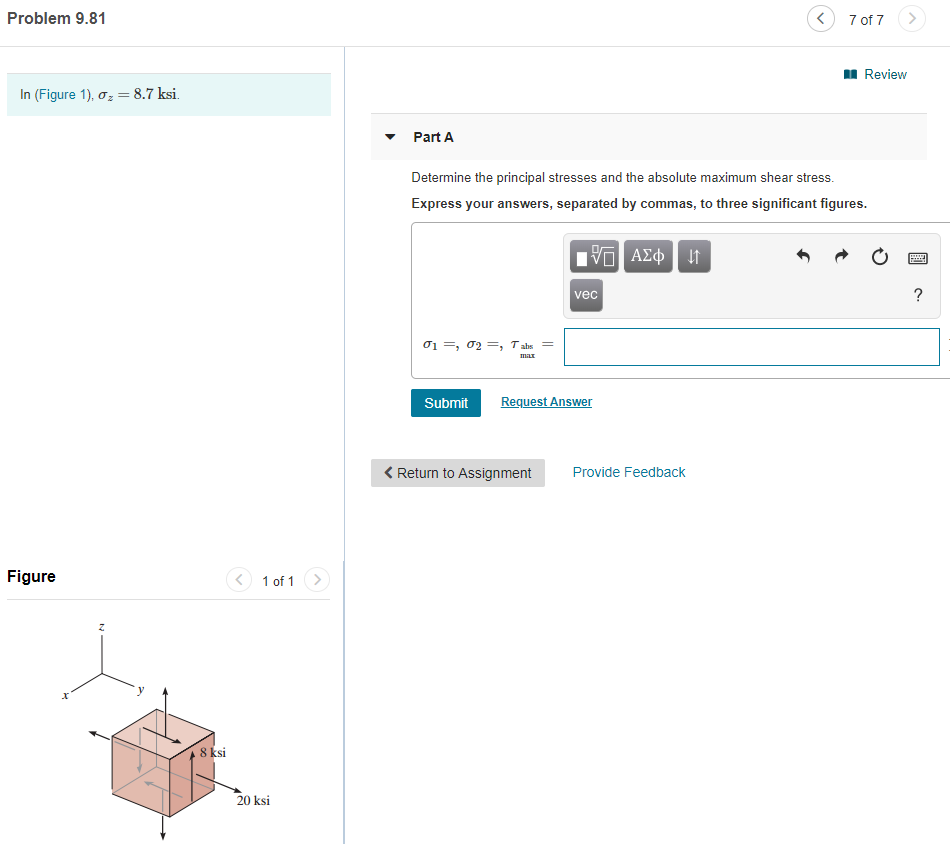 Solved Problem 9.81 7 of 7 > 1 Review In (Figure 1), z = 8.7 | Chegg.com
