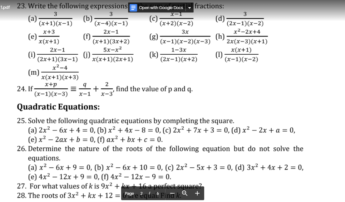 Solved x2-4 1.pdf 23. Write the following expressions Open | Chegg.com