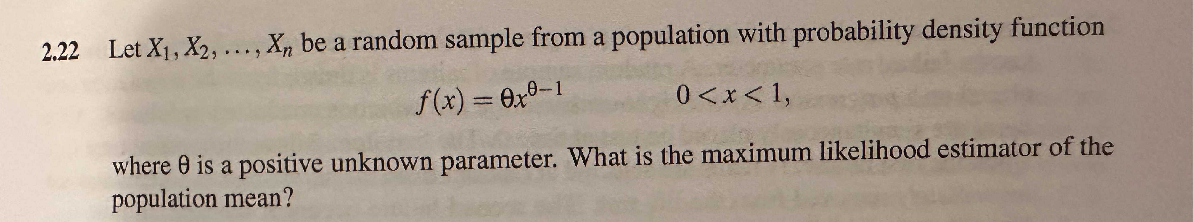 Solved Let X1,X2,…,Xn be a random sample from a population | Chegg.com