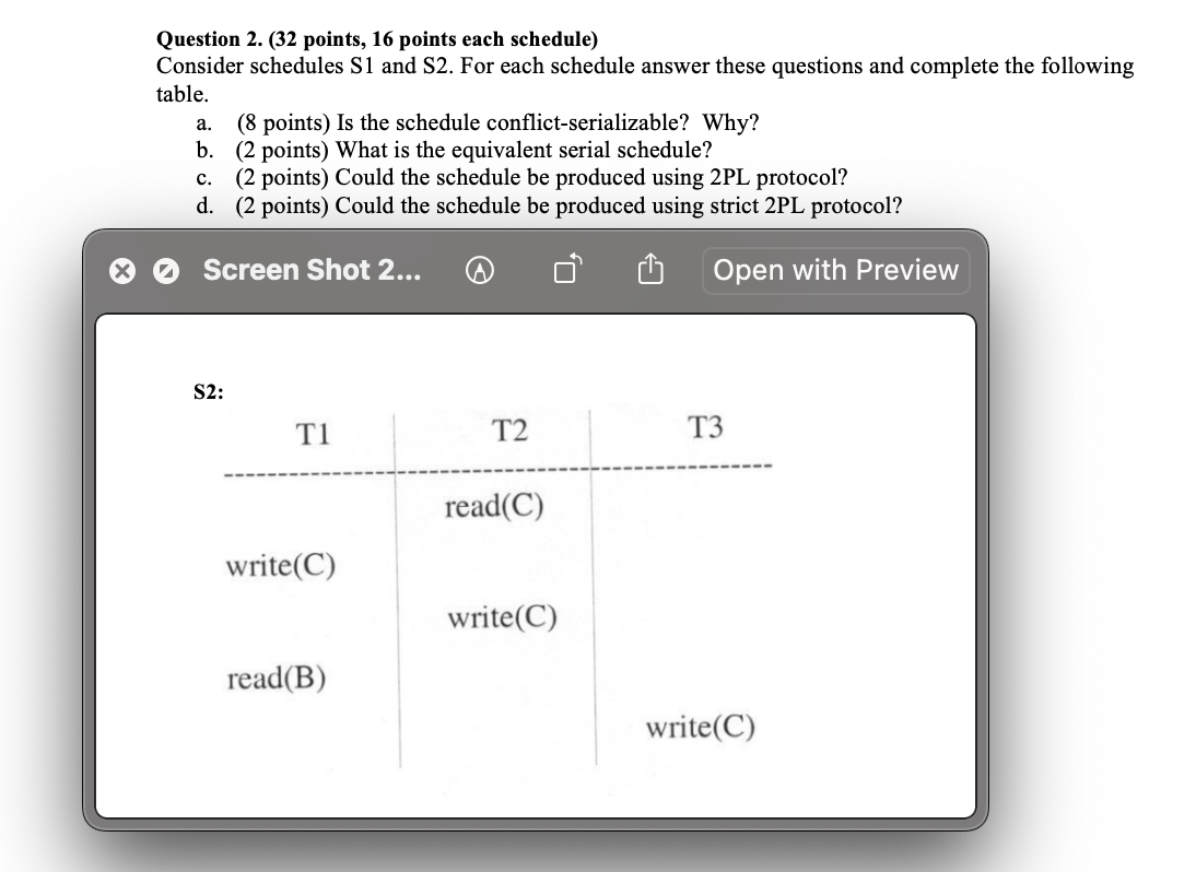 You may ignore the S1, it is only about S2. Database | Chegg.com