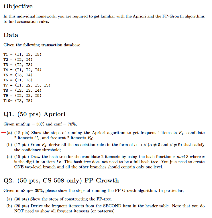 Objective In this individual homework, you are | Chegg.com