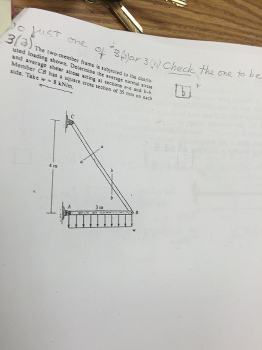 Solved The two-member frame is subjected to the distributed | Chegg.com