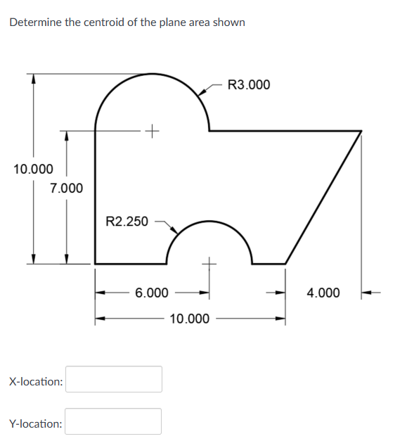 Solved Determine the centroid of the plane area shown | Chegg.com