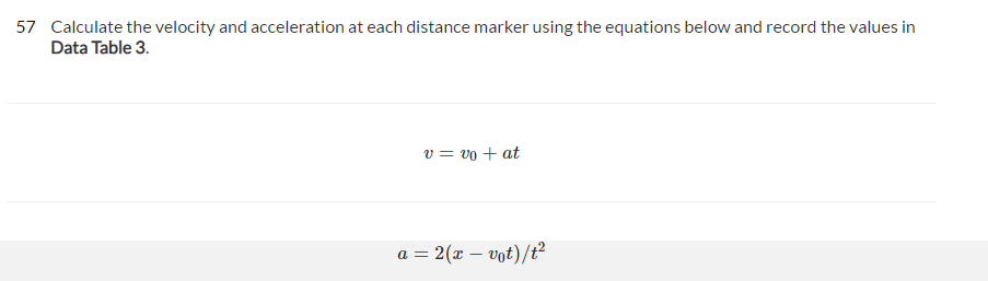Solved Experiment 1 Data Table 3: Changing Distance on Flat | Chegg.com