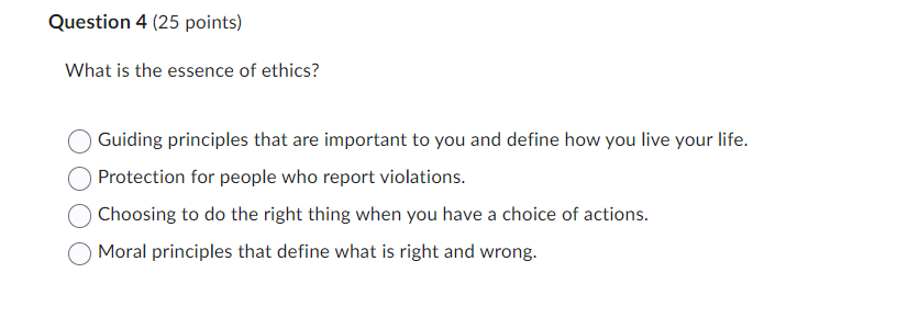 Solved What is the essence of ethics? Guiding principles | Chegg.com