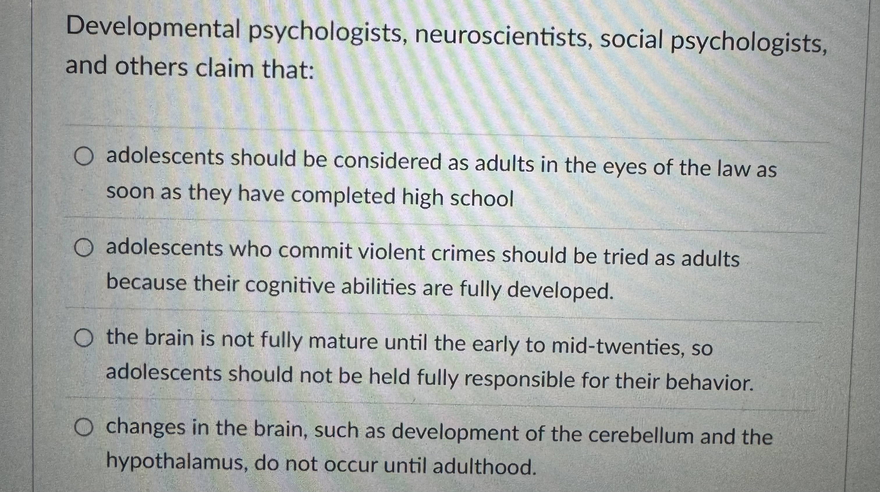 Solved Developmental psychologists, neuroscientists, social | Chegg.com