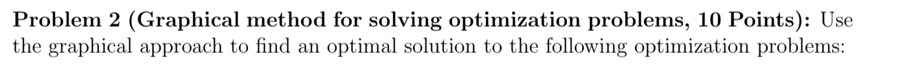 Solved Problem 2 (Graphical method for solving optimization | Chegg.com