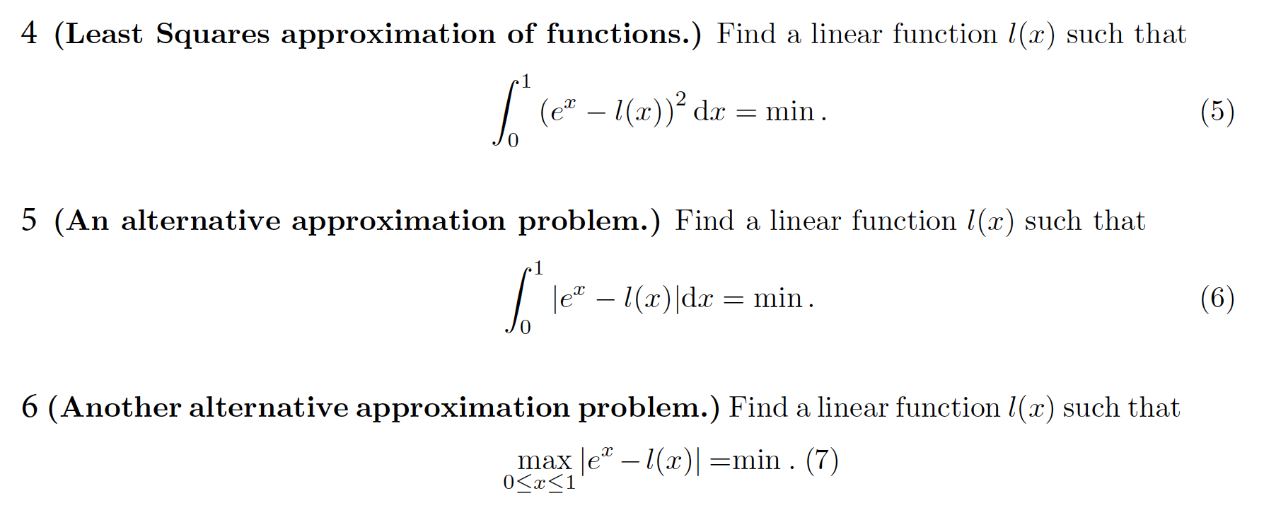 Solved 4 (Least Squares approximation of functions.) Find a | Chegg.com