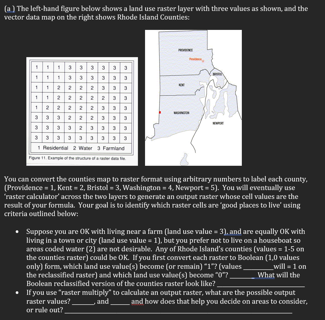 Solved You can convert the counties map to raster format | Chegg.com