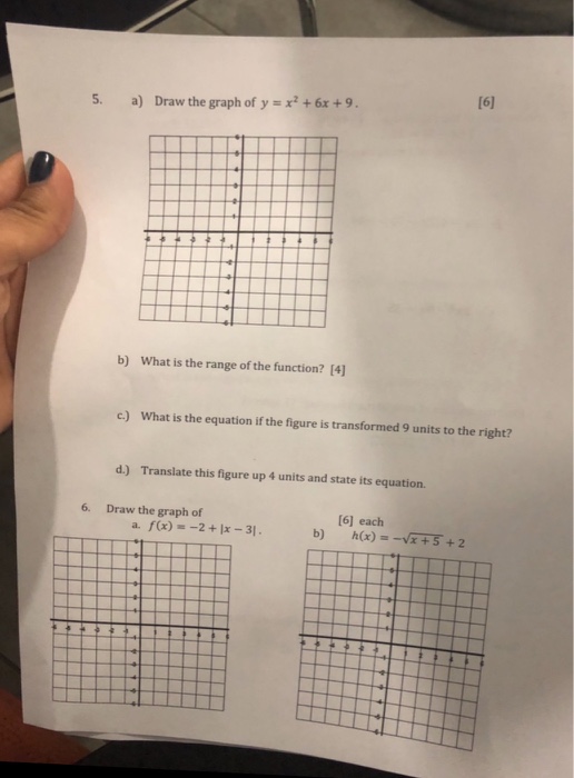 Solved 16) a) Draw the graph of y x2 + 6x + 9. b) What is | Chegg.com